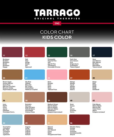 COLOR CHART OF TARRAGO KIDS COLOR – My Shoe Supplies