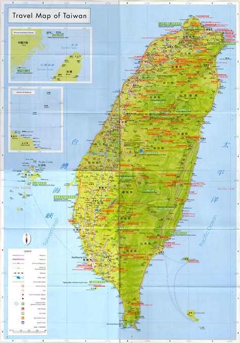 Large Detailed Travel Map Of Taiwan Taiwan Large Detailed Travel Map