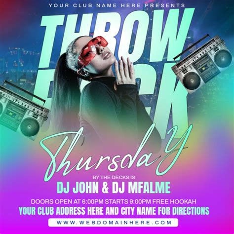 Throwback Thursday Flyer Template Postermywall