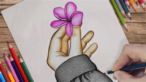 How To Draw A Hand With Colored Pencils