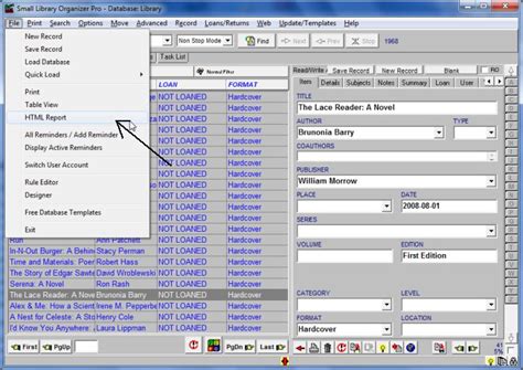 Create Library Report In Html File Format