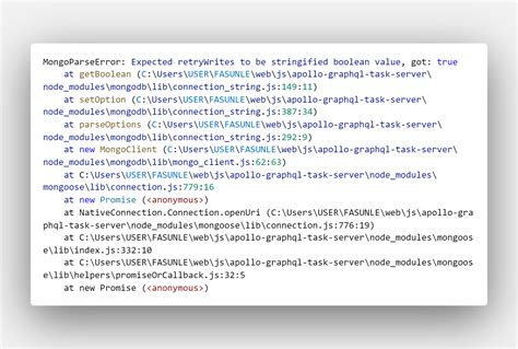 MongoParserError Expected RetryWrites To Be Stringified Boolean But Got True Issue
