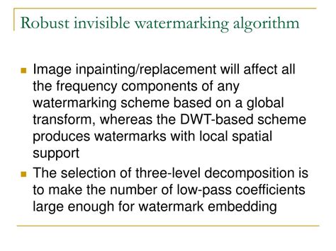 Ppt Using Invisible Watermarks To Protect Visibly Watermarked Images