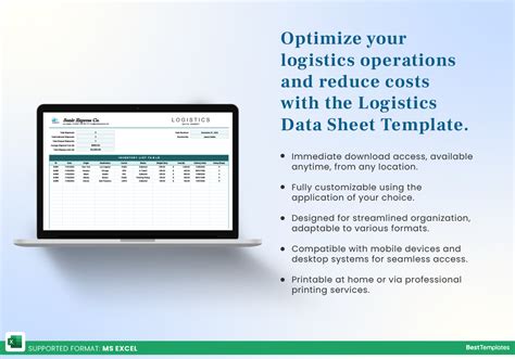 Logistics Data Sheet Excel Template Best Templates