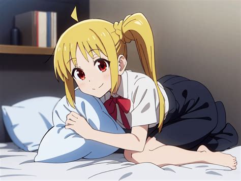 Nijika Posing On Bed Namaedousiyoka R Kessokuband