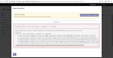 Error When Trying To Add A Picture To The Project Task Description Issue Odoo Odoo
