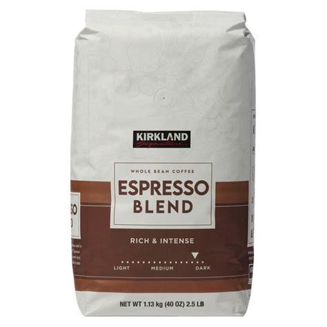 Kirkland Signature Espresso Blend Whole Bean Coffee Dark Roast 25 L