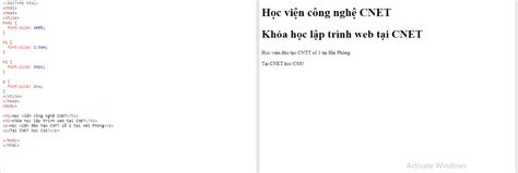font css thuỘc tÍnh font trong css cnet academy học viện đào tạo