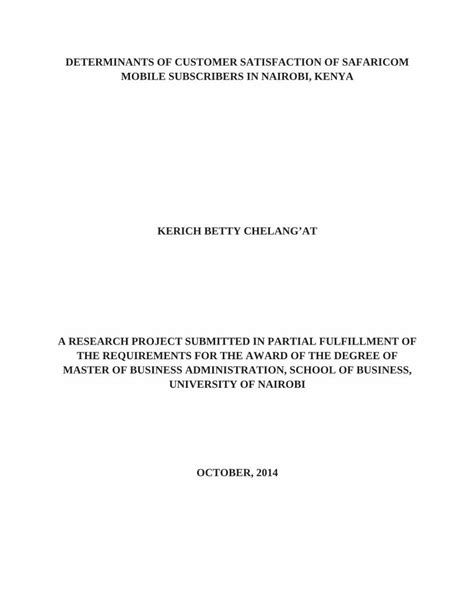 Pdf Determinants Of Customer Satisfaction Of Safaricom Mobile Dokumentips