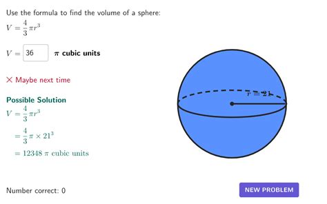 Volume Of A Sphere Problems