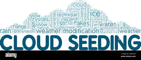 Cloud Seeding Conceptual Vector Illustration Word Cloud Isolated On White Background Stock