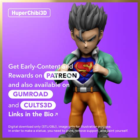 Stl File Huperfusion Son Gohan X Superman 🦸‍♂️ ・3d Printing Idea To Download・cults