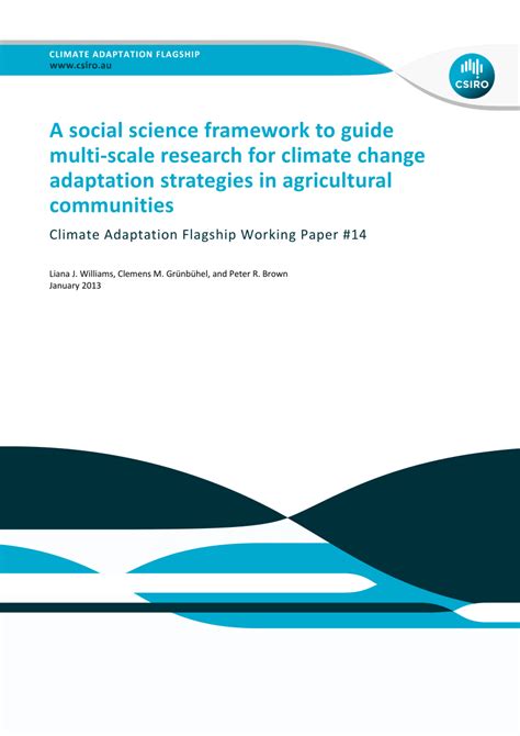 Pdf A Social Science Framework To Guide Multi Scale Research For