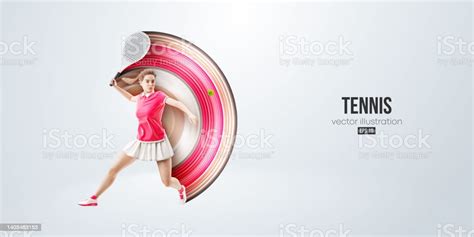 흰색 배경에 테니스 선수의 현실적인 실루엣 라켓을 든 테니스 선수 여성이 공을 친다 벡터 일러스트 레이 션 테니스에 대한 스톡 벡터 아트 및 기타 이미지 Istock