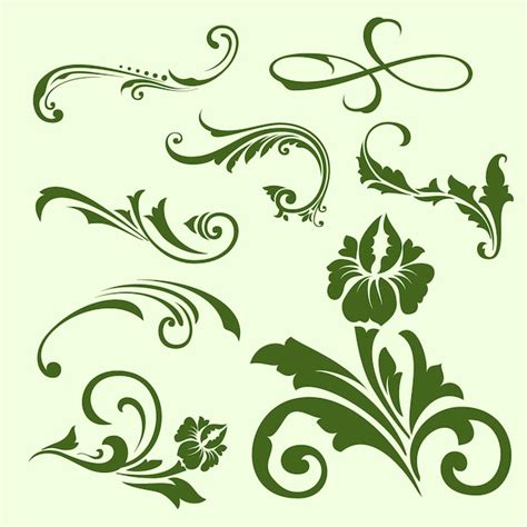 Premium Vector Green Swash Ornamental Shape