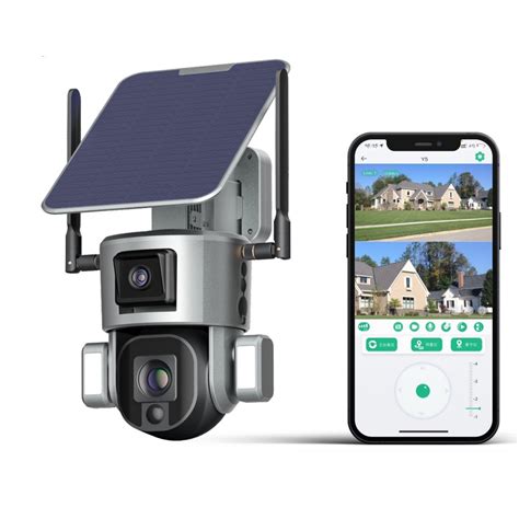 8mp 4g Solar Powered Security Camera Wifi Network Ip Ptz Camera With Auto Human Track Dual Lens