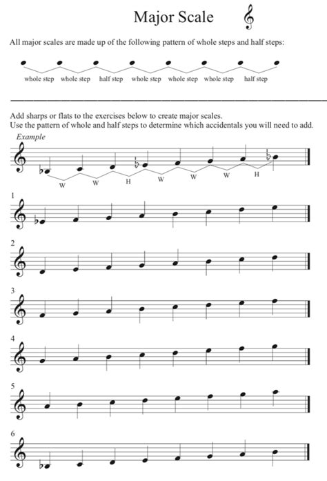 major scales diagram quizlet