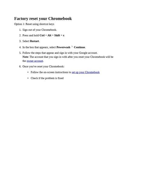 Factory Reset Your Chromebook Pdf
