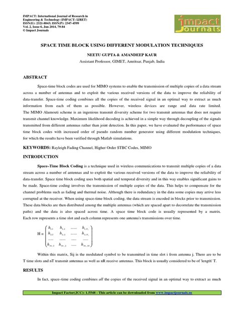 eng space time block using different modulation neetu gupta pdf
