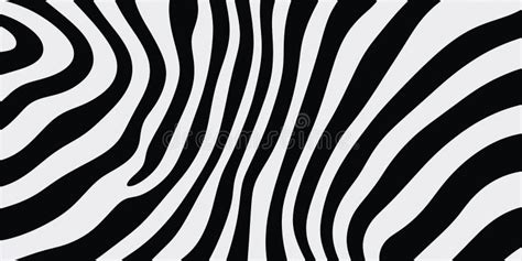 Abstract Zebra Like Pattern With Wavy Stripes Stock Illustration