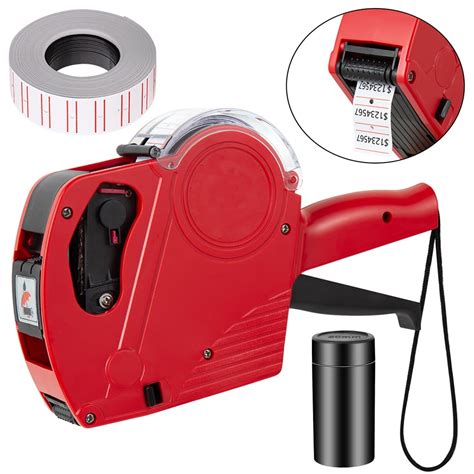8 Digit Price Labeler Manual Marking Machine Portable Label Numerical Tag Maker With Sticker