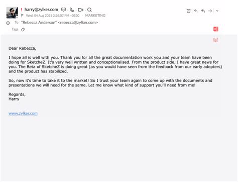email task management tool for business tasks by zoho mail