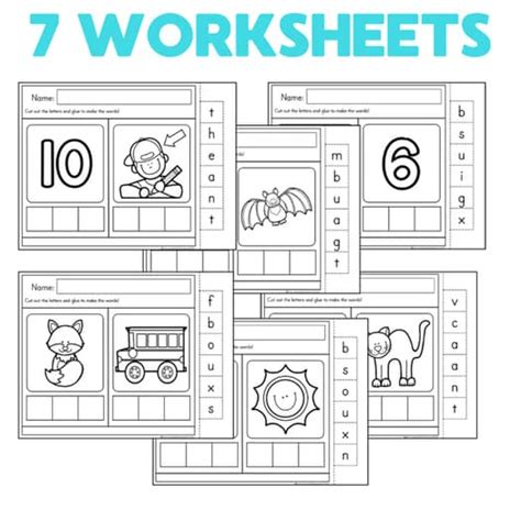 Cvc Spelling Cut And Paste Worksheets Preschool Kindergarten