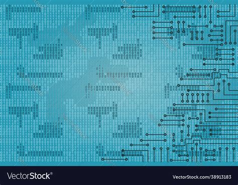 Electronic Circuit And Binary Code Royalty Free Vector Image
