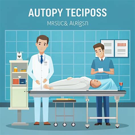 Flat Style Vector Autopsy Technician Character Illustration Premium