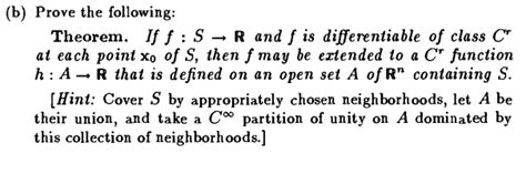 real analysis why do we need a partition of unity to extend functions