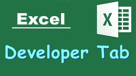 Enable The Developer Tab In Excel Youtube