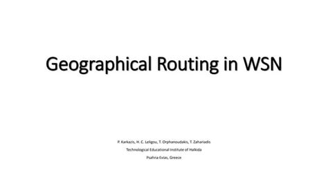Geographic Routing In Wsn Pptx