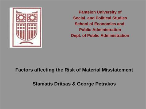 Pdf Factors Affecting The Risk Of Material Misstatement