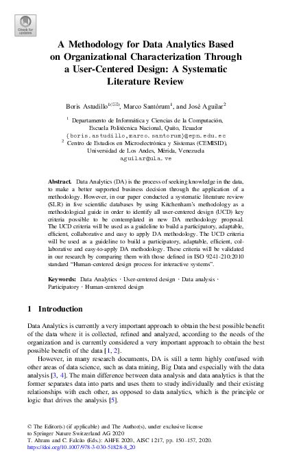 pdf a methodology for data analytics based on organizational