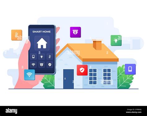 Smart Home Application On Hand Holding Smartphone Screen Home Automation Controlling House