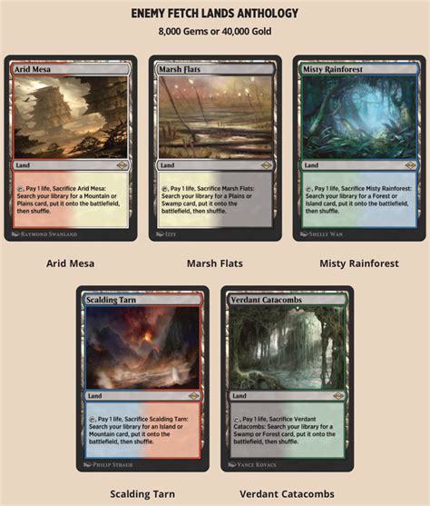 Mtg Arena Is Selling Enemy Fetch Lands For 40 In Gems Mtg Insider