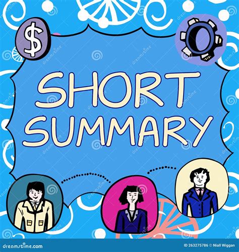 Sign Displaying Short Summary Word For Brief Statement Of Main Points Clear Stock Illustration