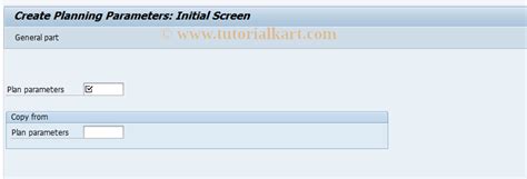 KPG1 SAP Tcode Create Planning Parameters Transaction Code