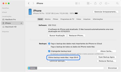 Como fazer backup do iPhone, iPad e iPod touch com o Mac - Suporte da Apple (BR)