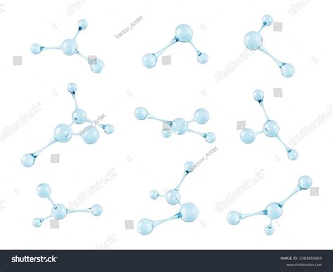 Set Glass Molecule Model 3d Abstract Stock Vector Royalty Free 2382655863 Shutterstock