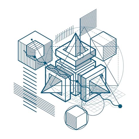 Premium Vector Lines And Shapes Abstract Vector Isometric 3d Background Layout Of Cubes