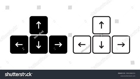 Keyboards Arrow Buttons Icon Set Stock Vector Royalty Free 2361066151