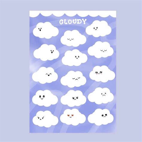 Cloudy Sticker Sheet Bhav Shop