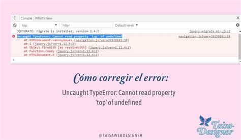 Uncaught Typeerror Cannot Read Property Top Of Taisa Designer