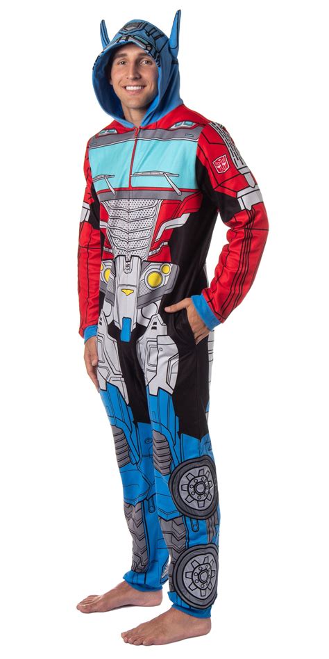 Pjammy Transformers Mens Retro Autobot Onesie Pajama Optimus Prime Or Bumblebee