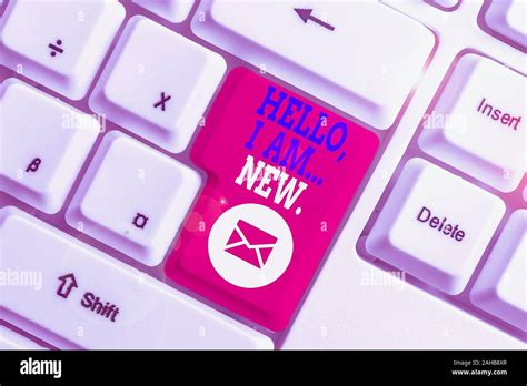 handwriting text writing hello i am new conceptual photo introducing