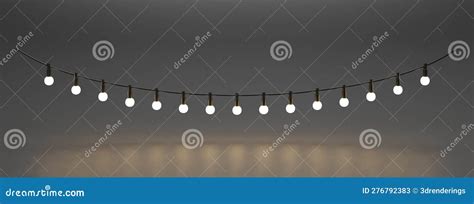 3d Render Of Lightbulb Chain Stock Illustration Illustration Of Lamp