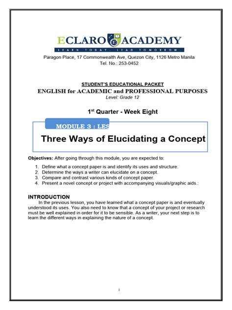 With Asnwer Week 8 Eapp Three Ways Of Elucidating A Concept Pdf