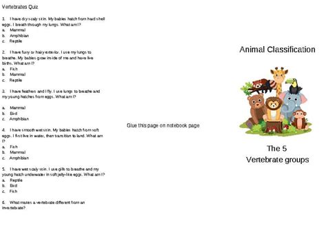 Animal Classification Foldable By Sophia Evette Tpt