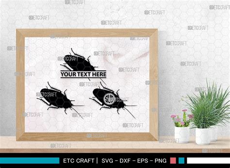 Cockroach Monogram Cockroach Silhouette Cockroach Svg Cockroach Bug